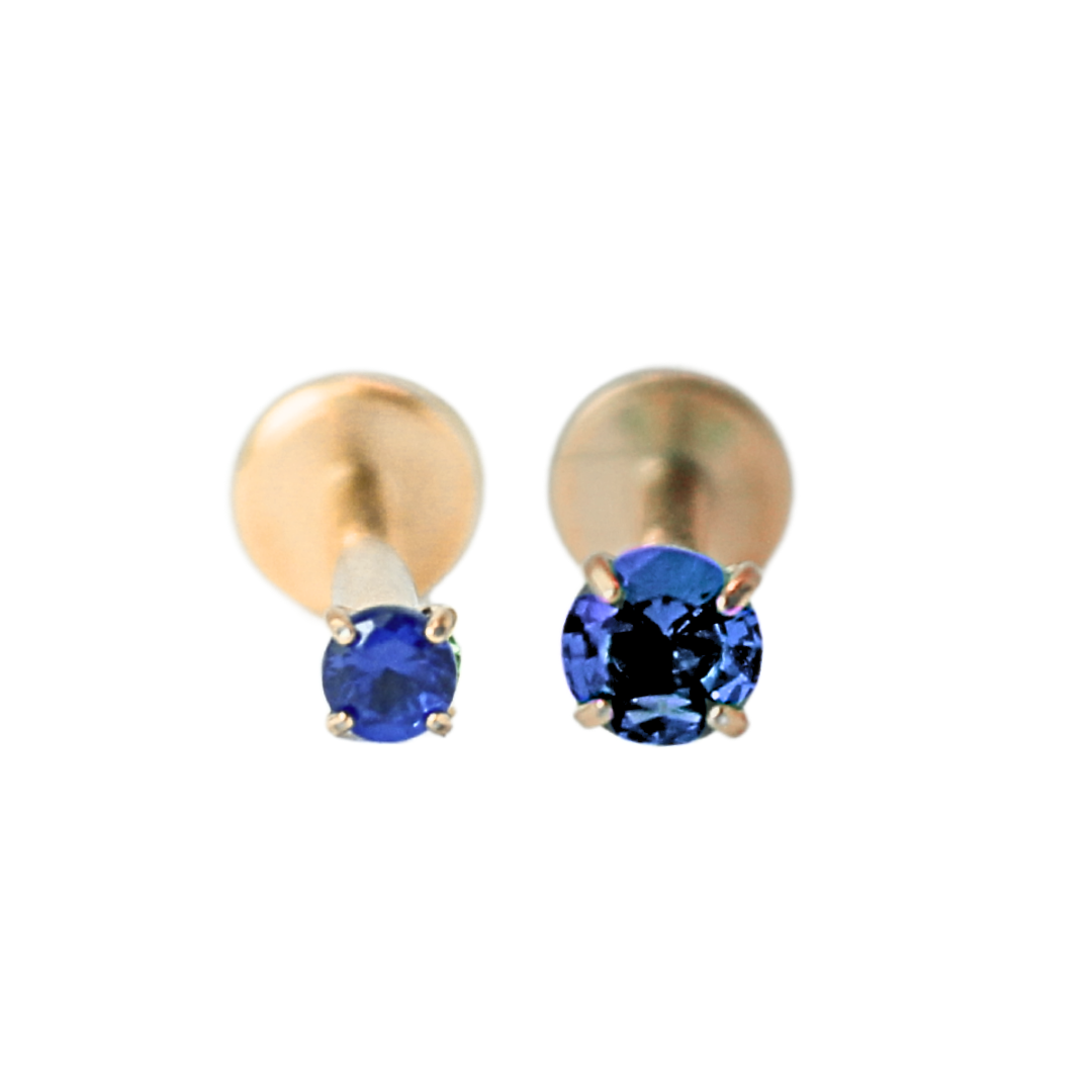 Piercing Titanio Dorado Blue Stud - Modelo a Elegir – Alma de luna ...