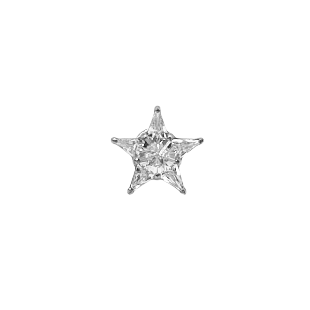 Piercing Titanio Plateado Star – Alma de luna Joyería & piercings 🌜